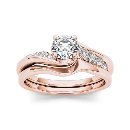 Click here for 5/8 CT.T.W. Natural Diamond 14K Rose Gold Bridal R... prices