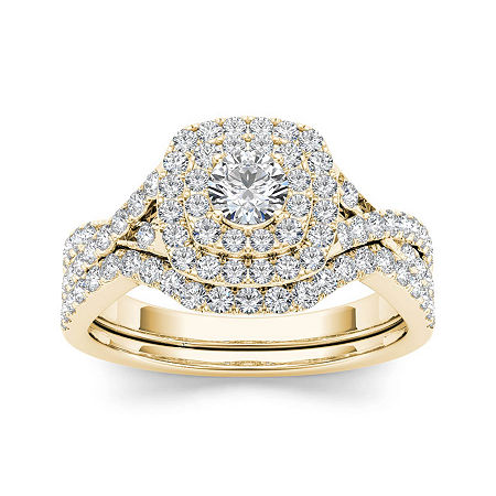 Click here for 7/8 CT.T.W. Natural Diamond 10K Yellow Gold Bridal... prices