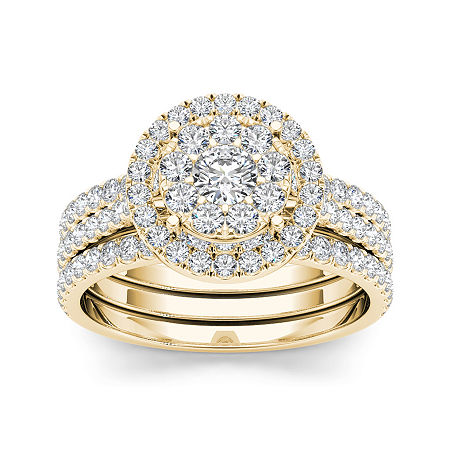 Click here for 1 CT.T.W. Natural Diamond 10K Yellow Gold Bridal R... prices