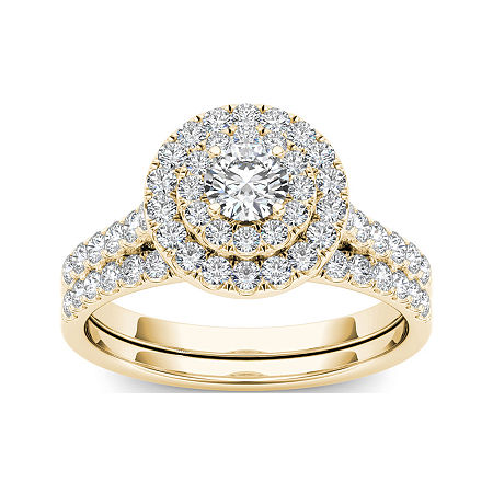 Click here for 1 CT.T.W. Natural Diamond 10K Yellow Gold Bridal S... prices