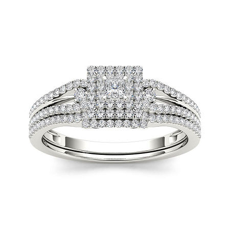 Click here for 1/2 CT. T.W. Diamond 10K White Gold Bridal Set  9... prices