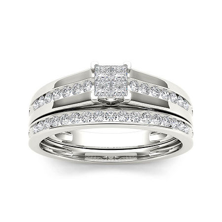 Click here for 1/2 CT.T.W. Natural Diamond 10K White Gold Bridal... prices