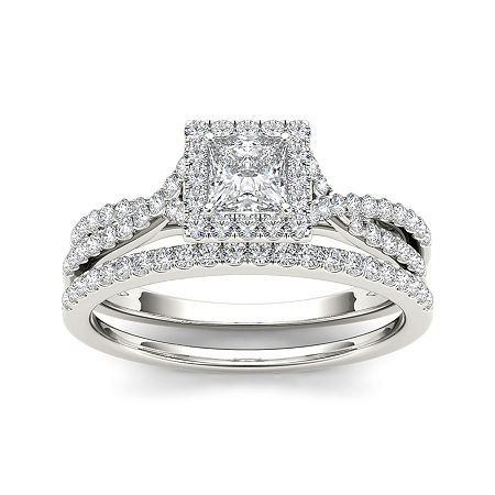 Click here for 1 CT.T.W. Natural Diamond 10K White Gold Bridal Se... prices