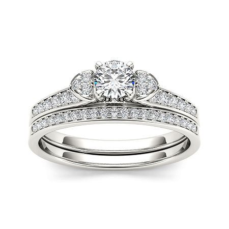 Click here for 1/2 CT.T.W. Natural Diamond 10K White Gold Bridal... prices