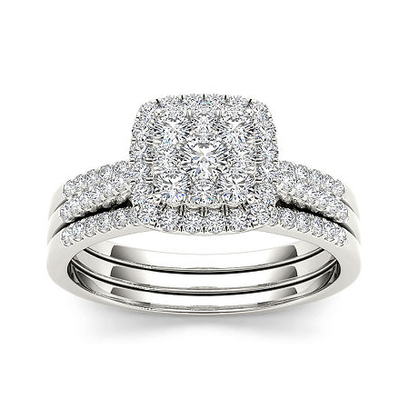 Click here for 1/2 CT.T.W. Natural Diamond 10K White Gold Bridal... prices