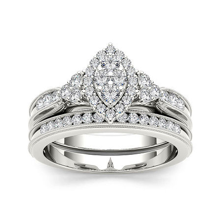 Click here for 1/2 CT.T.W. Natural Diamond 10K White Gold Bridal... prices