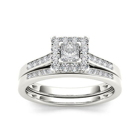 Click here for 1/2 CT.T.W. Natural Diamond 10K White Gold Bridal... prices