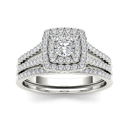 Click here for 3/4 CT.T.W. Natural Diamond 10K White Gold Bridal... prices