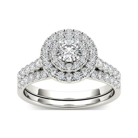 Click here for 1 CT.T.W. Natural Diamond 10K White Gold Bridal Se... prices