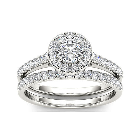 Click here for 1 CT.T.W. Natural Diamond 10K White Gold Bridal Ri... prices