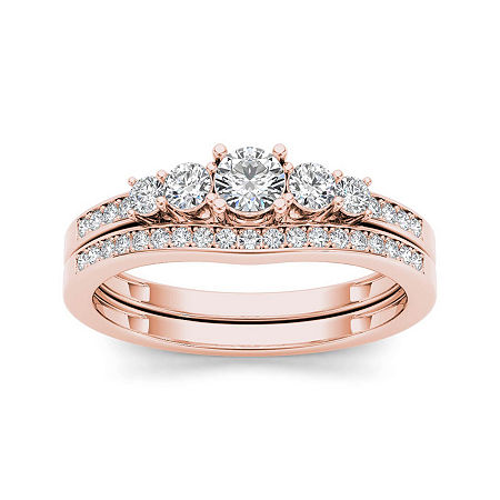 Click here for 1/2 CT.T.W. Natural Diamond 14K Rose Gold Bridal R... prices