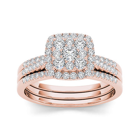Click here for 1/2 CT.T.W. Natural Diamond 10K Rose Gold Bridal S... prices