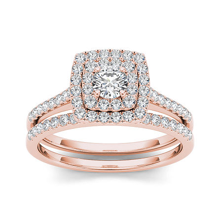 Click here for 3/4 CT.T.W. Natural Diamond 10K Rose Gold Bridal R... prices