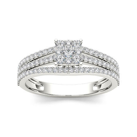 Click here for 1/2 CT.T.W. Natural Diamond 10K White Gold Engagem... prices