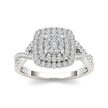 Click here for 1/2 CT.T.W. Natural Diamond 10K White Gold Engagem... prices