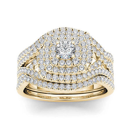 Click here for 1 CT. T.W. Diamond 10K Yellow Gold Bridal Ring Set... prices