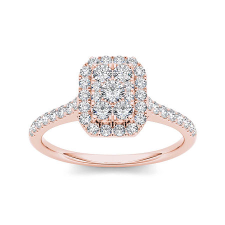 Click here for 3/4 CT.T.W. Natural Diamond 10K Rose Gold Square-S... prices