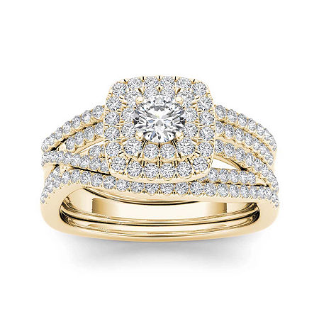 Click here for 1 CT. T.W. Diamond 10K Yellow Gold Bridal Ring Set... prices