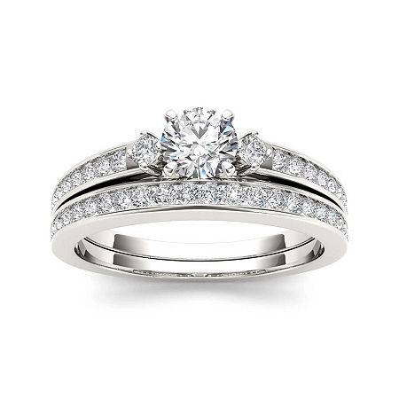 Click here for 1 CT.T.W. Natural Diamond 14K White Gold Bridal Se... prices