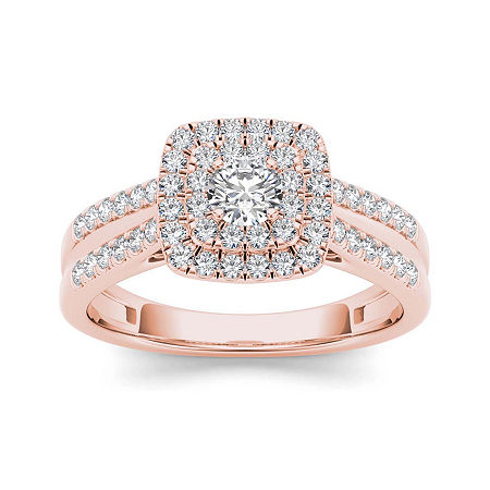 Click here for 3/4 CT.T.W. Natural Diamond 10K Rose Gold Engageme... prices