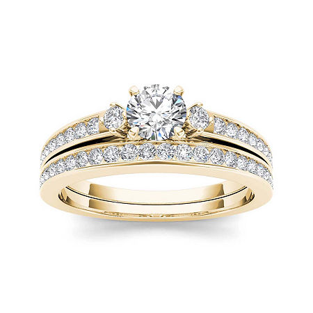 Click here for 1 CT.T.W. Natural Diamond 14K Yellow Gold Bridal S... prices