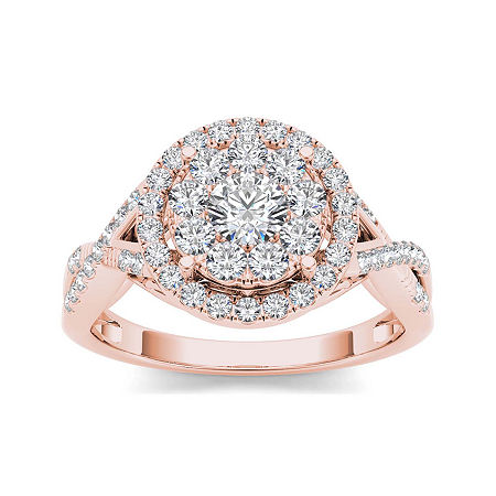 Click here for 3/4 CT.T.W. Natural Diamond 10K Rose Gold Engageme... prices