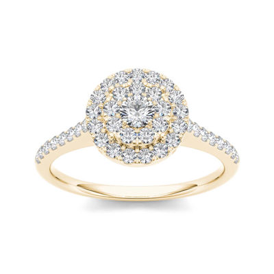 3/4 CT.T.W. Natural Diamond 10K Yellow Gold Engagement Ring, Color ...