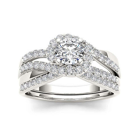 Click here for 1 CT.T.W. Natural Diamond 14K White Gold Bridal Se... prices