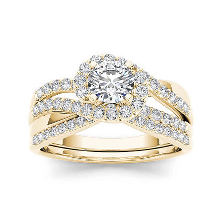 Click here for 1 CT.T.W. Natural Diamond 14K Yellow Gold Bridal S... prices