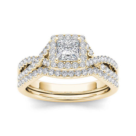Click here for 1 CT.T.W. Natural Diamond 14K Yellow Gold Bridal R... prices