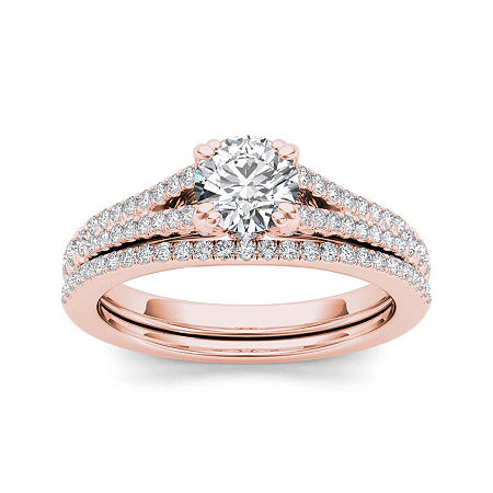 Click here for 1 CT.T.W. Natural Diamond 14K Rose Gold Bridal Rin... prices
