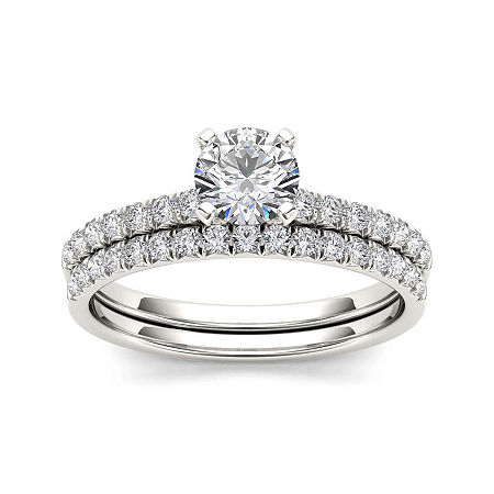 Click here for 1 CT.T.W. Natural Diamond 14K White Gold Bridal Se... prices
