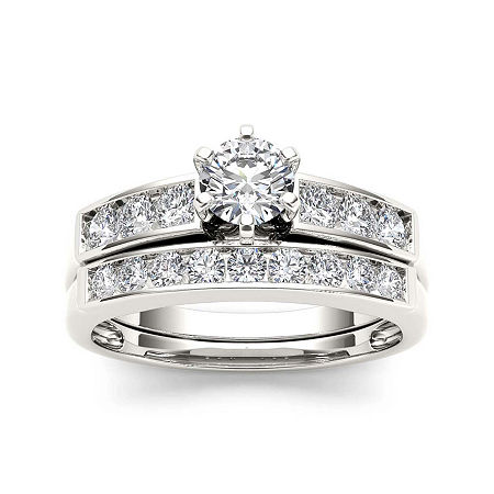 Click here for 1 CT.T.W. Natural Diamond 14K White Gold Bridal Se... prices