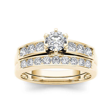 Click here for 1 CT.T.W. Natural Diamond 14K Yellow Gold Bridal R... prices