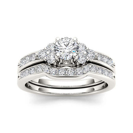 Click here for 1 CT.T.W. Natural Diamond 14K White Gold Bridal Ri... prices