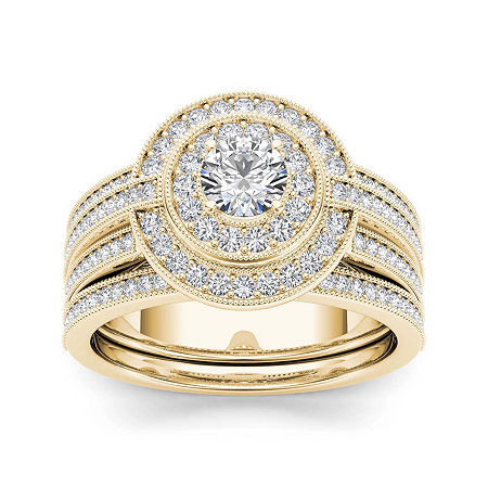 Click here for 1 CT. T.W. Diamond 14K Yellow Gold Bridal Ring Set... prices