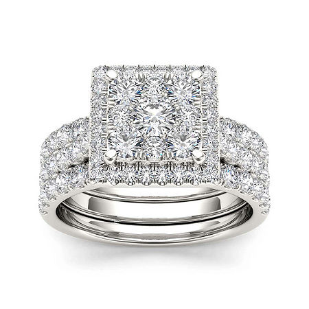 Click here for 2 CT.T.W. Natural Diamond 10K White Gold Bridal Se... prices