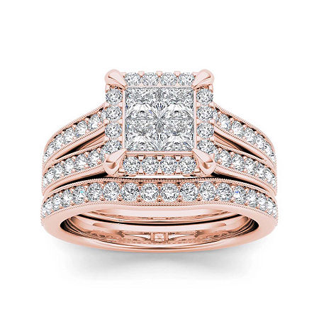 Click here for 1 1/2 CT.T.W. Natural Diamond 14K Rose Gold Bridal... prices