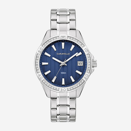 Caravelle designed by Bulova Womens Stainless Steel Bracelet Watch 36mm - Silver-tone