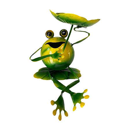 Click here for 9.5 Iron Frog Bird Feeder  One Size  Green prices