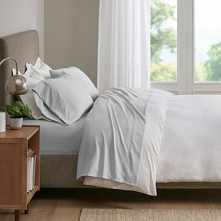 Madison Park Smart Cool Microfiber 4-Pc. Sheet Set  Full - Light Gray