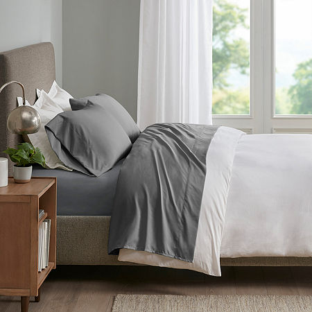 Madison Park Smart Cool Microfiber 4-Pc. Sheet Set  Queen - Grey