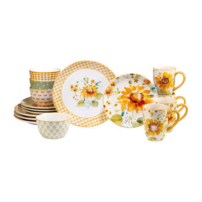 Certified International Sunflowers Forever 16-pc. Earthenware ...