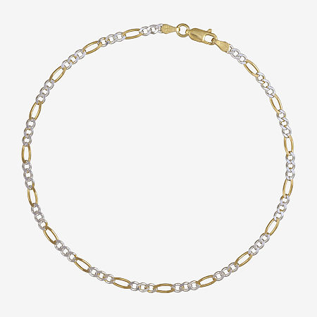 Click here for Silver Two-Tone 10 Figaro Ankle Bracelet  One Size prices
