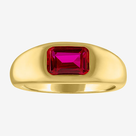 Click here for Womens 2MM Lab Created Red Ruby 14K Gold Over Silv... prices