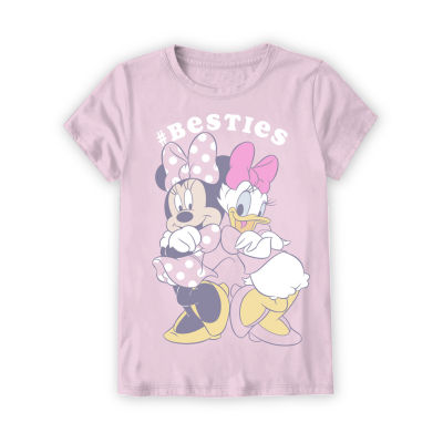 Disney Collection Little & Big Girls Crew Neck Short Sleeve Daisy Duck ...