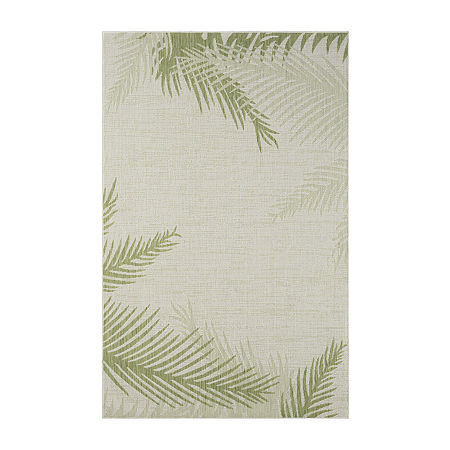 Click here for Celeste Coastal Palm Leaf Indoor Outdoor Rectangul... prices