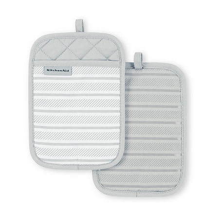 KitchenAid Albany Pot Holder 2-Pack Set  7 x 10 - Matte Gray