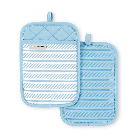KitchenAid Albany Pot Holder 2-Pack Set  7 x 10 - Blue Velvet