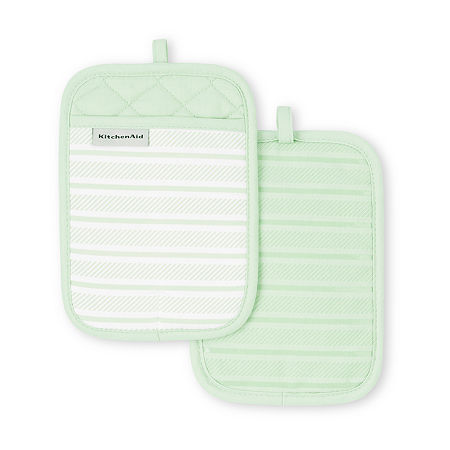 KitchenAid Albany Pot Holder 2-Pack Set  7 x 10 - Pistachio